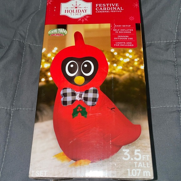 Holiday | Winter Cardinal Plaid Bowtie 35 Foot Inflatable Decoration ...